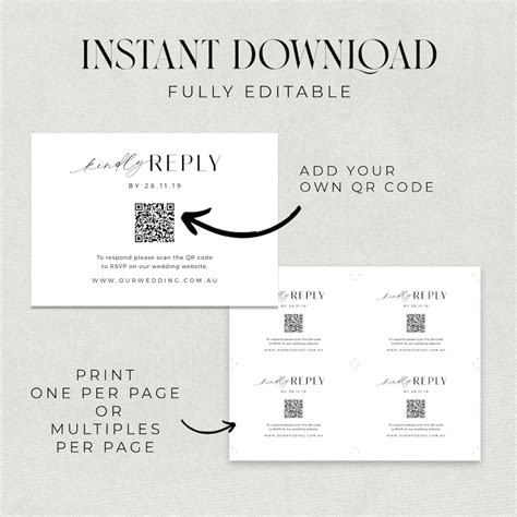 Rsvp Cards For Wedding Website QR Code Response Card RSVP Etsy Australia
