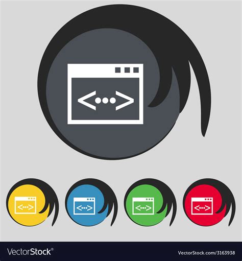 Code Sign Icon Programmer Symbol Set Of Colored Vector Image