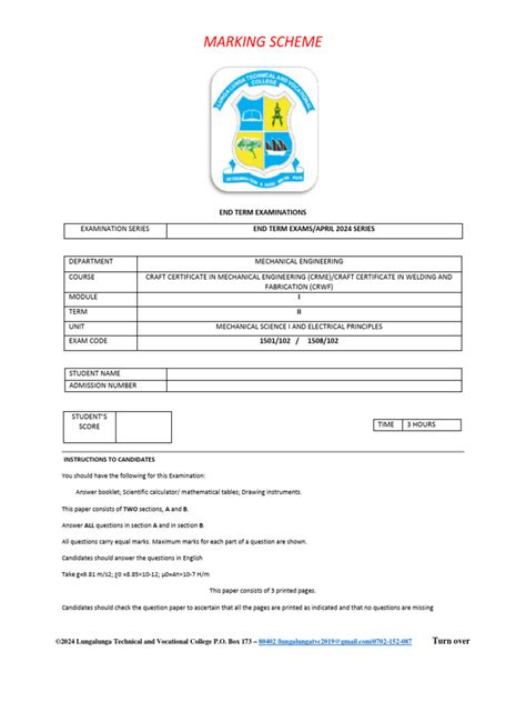 Msc Epl Certificate Marking Scheme Pdf Friction Force