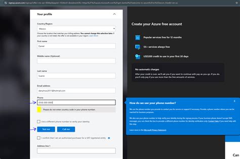 Al Crear Cuenta Gratuita De Azure No Valida Mi Numero De Telefono Microsoft Qanda