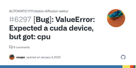 Bug Valueerror Expected A Cuda Device But Got Cpu · Issue 6297