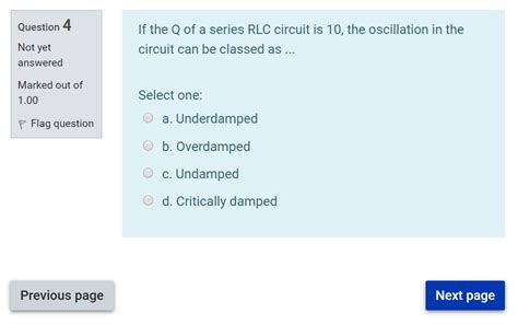 Solved Question 4 If The Q Of A Series RLC Circuit Is 10 Chegg Com