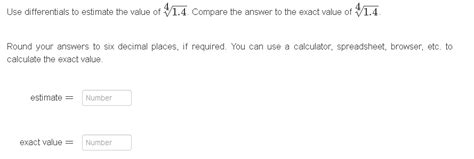 use differentials to estimate the value
