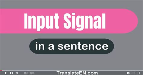 Input Signal In A Sentence
