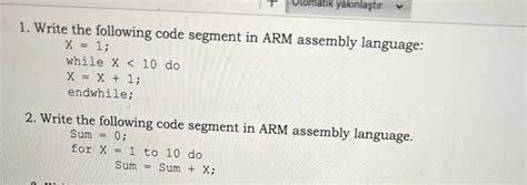 Solved How To Write These Code With Arm Keil Software And