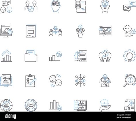 Investment Strategy Line Icons Collection Diversification Risk