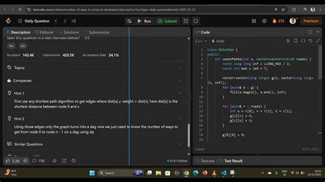 Number Of Ways To Arrive At Destinationleetcodepotd23 03 2025 Decodemaster01 Youtube