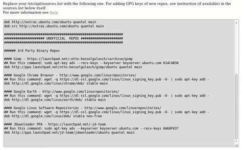 generate ubuntu sofware sources easily with ubuntu source list generator online