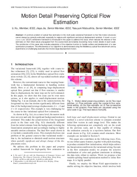 Pdf Motion Detail Preserving Optical Flow Estimation
