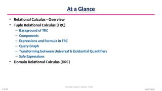 Relational Calculus In Database Management System PPTX
