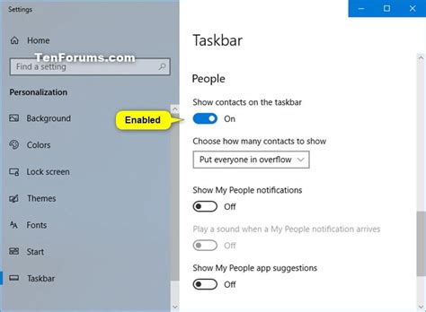 Enable Or Disable People Bar On Taskbar In Windows Tutorials