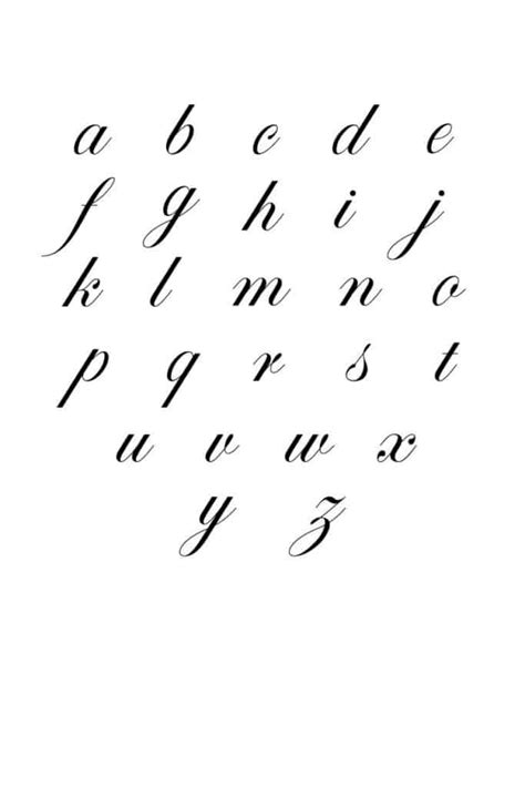 Cursive Alphabet Printable Royal Fancy Lowercase
