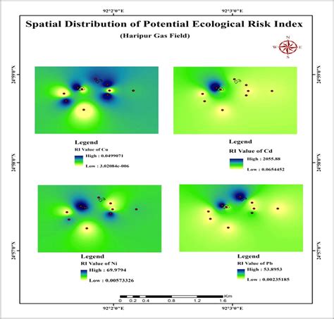 A Map Of The Spatial Distribution Of Potential Ecological Risk Threats Download Scientific