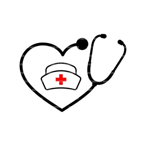 Heart Stethoscope Svg Nurse Hat Svg Nurse Life Svg Vector Inspire
