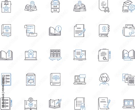 Marketing Analysys Line Icons Collection Segmentation Demographics Psychographics Consumer