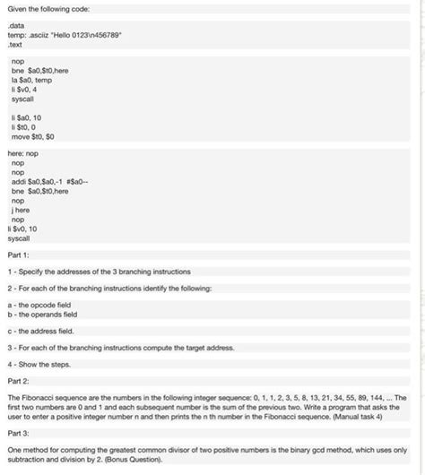 Solved Given The Following Code Data Temp Asciiz Hello