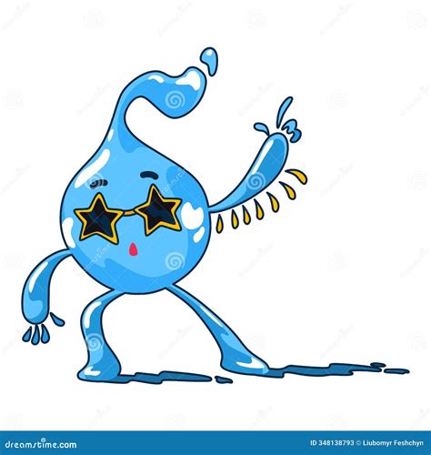 Water Drop Cartoon Character Face Emotion Water Character Expression