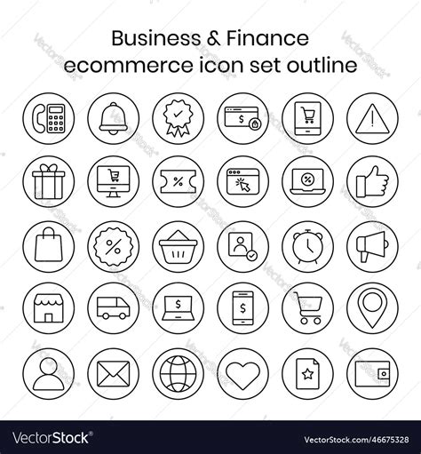 Ecommerce Icon Set Outline Online Royalty Free Vector Image