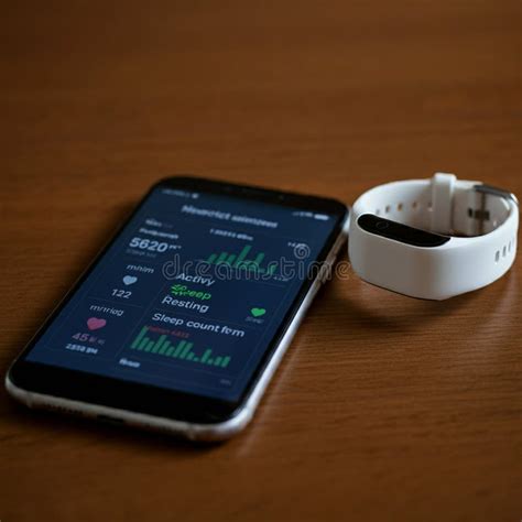Smartphone Displaying Health Data App With Metrics Like Step Count Heart Rate And Stock