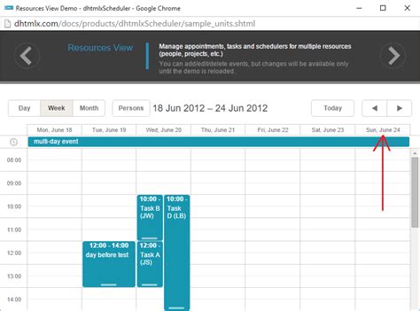 Javascript Event Handler For Header Clicks In Dhtmlx Scheduler
