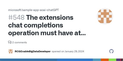 The Extensions Chat Completions Operation Must Have At Least One Extension · Issue 548