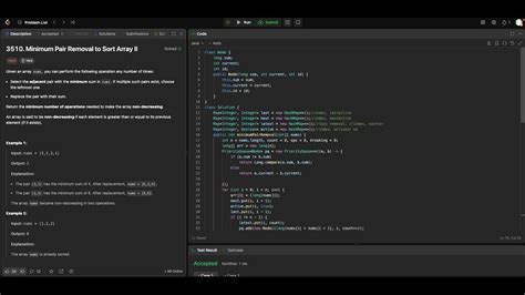 Leetcode 3510 Minimum Pair Removal To Sort Array Ii Explanation Youtube