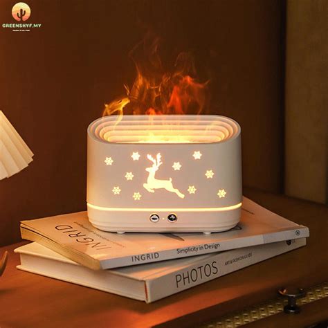 Flame Essential Oil Diffuser 300ml Aroma Diffusers Humidifier With 2