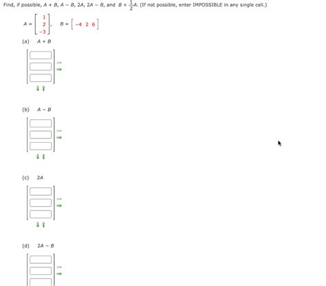 Solved Find If Possible A B AB 2A 2A B And B A Chegg Com