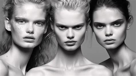 Three Model Faces In A Black And White Photo Background Ugly Picture