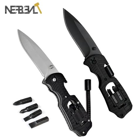 접이식 유틸리티 나이프 전술 서바이벌 나이프 스테인레스 스틸 4 In 1 다기능 스크루 드라이버 비트 군사 서바이벌 나이프칼 Aliexpress