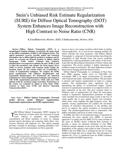 Pdf Steins Unbiased Risk Estimate Regularization Sure For Diffuse