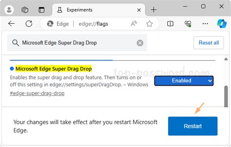 How To Enable Super Drag And Drop For Microsoft Edge In Windows Password Recovery