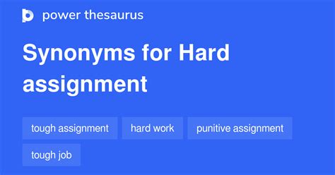 Hard Assignment Synonyms 18 Words And Phrases For Hard Assignment