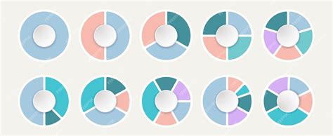 Premium Vector Pie Charts Or Circle Graphs With Data In Proportionate
