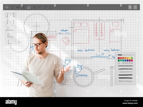Architecture Plan Blueprint Layout Work Concept Stock Photo Alamy