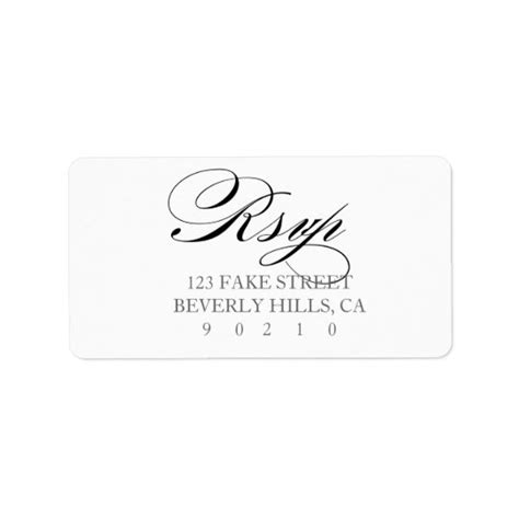 Beautiful Elegant Script Font Rsvp Address Label