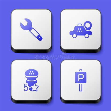 Set Wrench Spanner Location Taxi Car Taxi Service Rating And Parking
