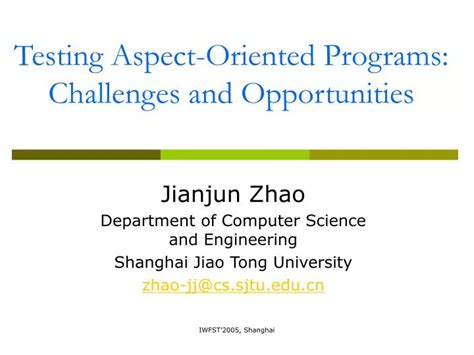 Ppt Testing Aspect Oriented Programs Challenges And Opportunities Powerpoint Presentation