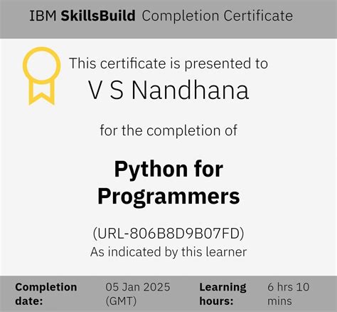 V S Nandhana On Linkedin Python Programming Skillsdevelopment Ibmskillsbuild Learningjourney