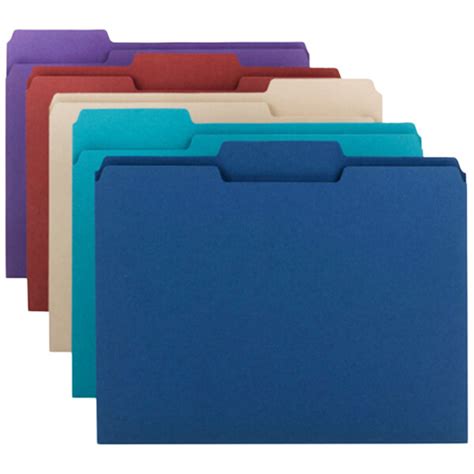 Smead 11948 Letter Size File Folder Standard Height With 1 3 Cut Assorted Tab Assorted Colors