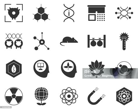 생명 공학 원자 생물 공학 문양 아이콘 설정 건강 연구 재료 만들기를위한 생명 공학 분자 생물학 생물 의학 및 분자 공학 Dna에 대한 스톡 벡터 아트 및 기타 이미지