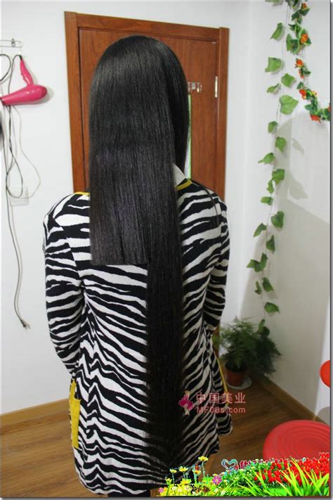 私营店女老板剪去乌黑如漆及膝长发 老高307 14 剪发 中国长发