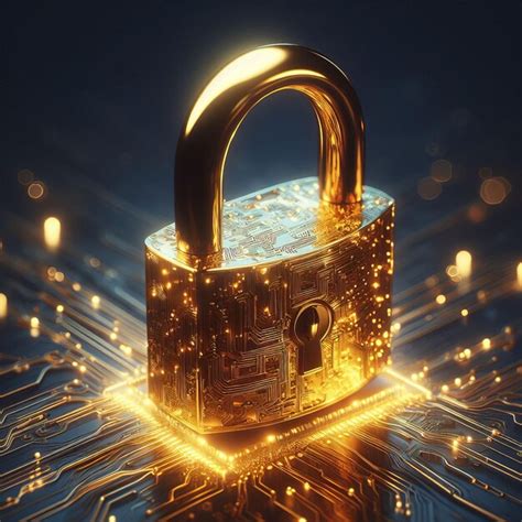 Premium Photo Ai Generated Illustration Of A Golden Padlock On A Circuit Board For Cyber Security