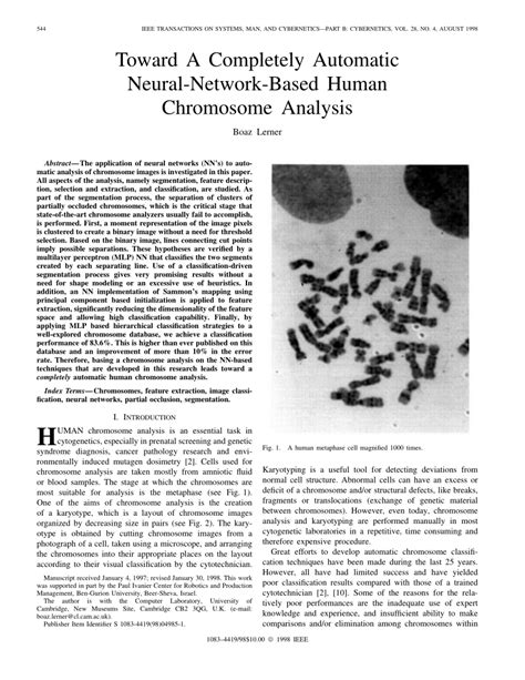 Pdf Feature Selection And Chromosome Classification Using A Multilayer Perceptron Neural Network