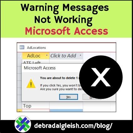 How To Fix Microsoft Access Warning Messages Not Working Debra D S Blog