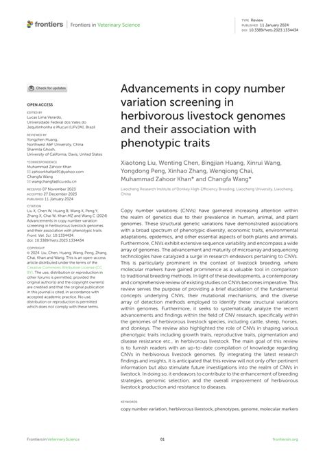 Pdf Advancements In Copy Number Variation Screening In Herbivorous Livestock Genomes And Their
