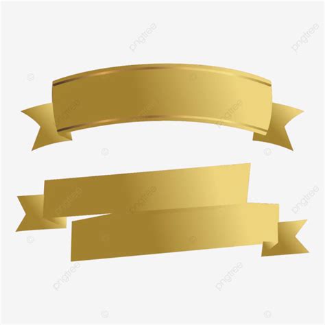 Gold Ribbon Design Vector Gold Ribbon Bannners Set Gold Ribbon Vector