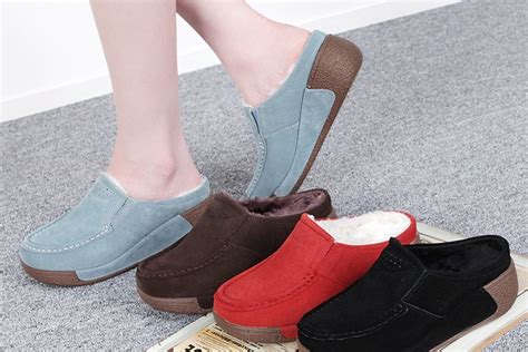 실내화 여성 천연소가죽 털슬리퍼 5cm 키높이 사무실 털실내화 겨울 블로퍼 Sw 056 오늘의집 쇼핑