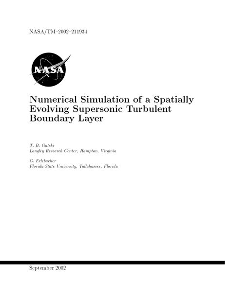 Pdf Numerical Simulation Of A Spatially Evolving Supersonic Turbulent Boundary Layer