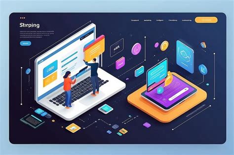Premium Photo Flat Design Isometric Web Page Template For Online